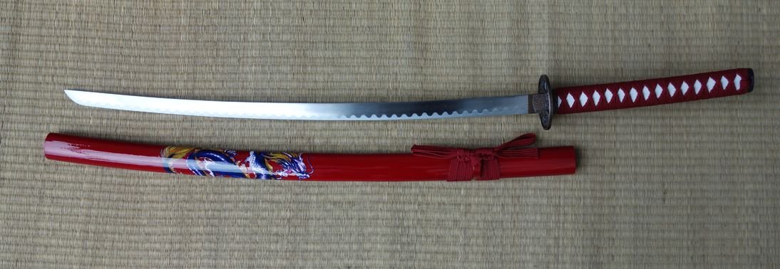 Red Samurai (Blue/Purple Dragon) Sword (AW548) – Ancient Warrior